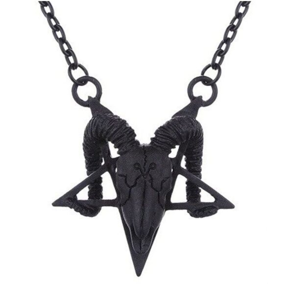 Restyle | Jewelry | Ram Skull Pentagram Necklace Adjustable Chain Pagan ...